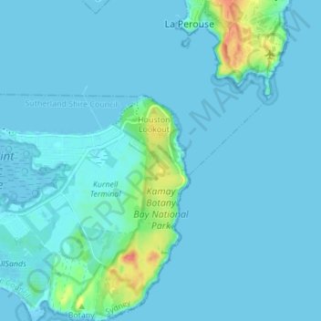 Kamay Botany Bay National Park topographic map, elevation, terrain
