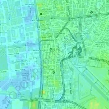 Baclaran topographic map, elevation, terrain