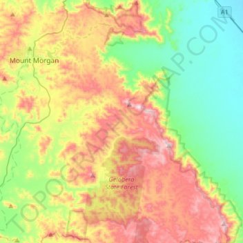 Bouldercombe Gorge Resources Reserve topographic map, elevation, terrain