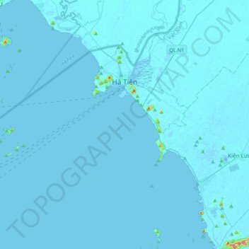 Hà Tiên topographic map, elevation, terrain