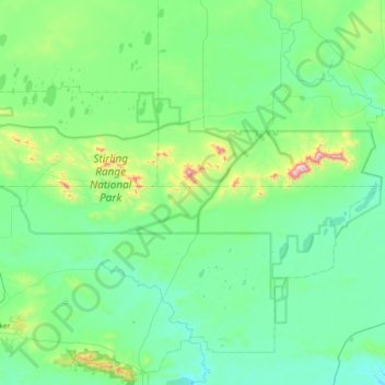 Stirling Range National Park topographic map, elevation, terrain