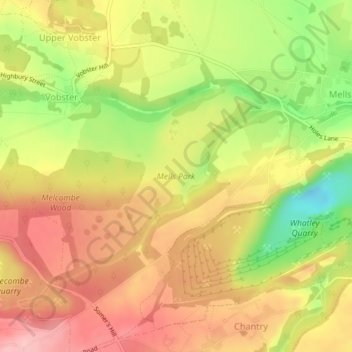 Mells Park topographic map, elevation, terrain