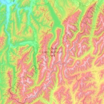 Nelson Lakes National Park topographic map, elevation, terrain