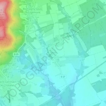 Felon topographic map, elevation, terrain