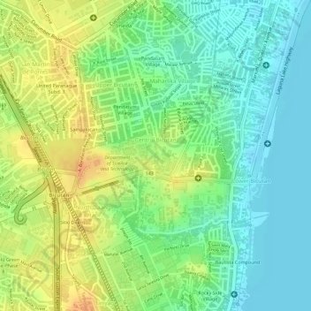Central Bicutan topographic map, elevation, terrain