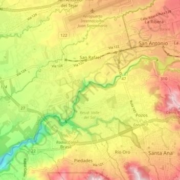San Rafael topographic map, elevation, terrain