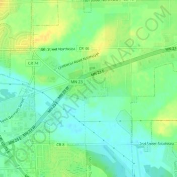 Saint Cloud topographic map, elevation, terrain