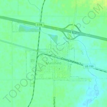 Mansfield topographic map, elevation, terrain
