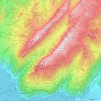 Beatenberg topographic map, elevation, terrain