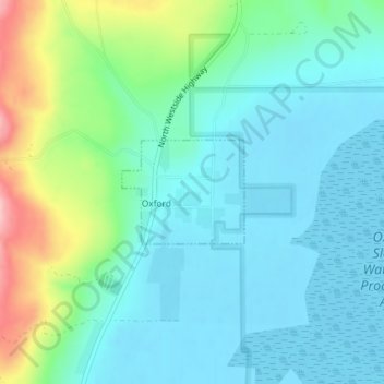 Oxford topographic map, elevation, terrain