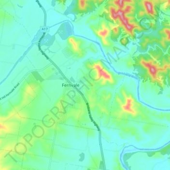 Fernvale topographic map, elevation, terrain