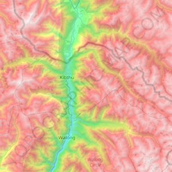 Kibithoo Circle topographic map, elevation, terrain