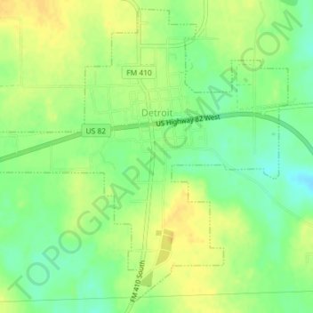 Detroit topographic map, elevation, terrain