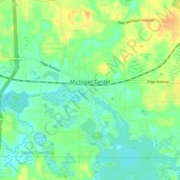 Michigan Center topographic map, elevation, terrain
