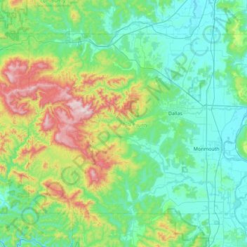 Polk County topographic map, elevation, terrain