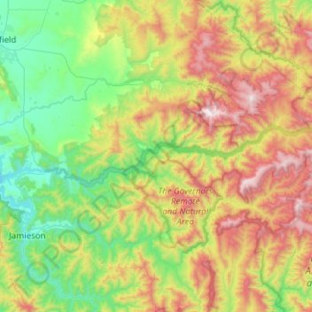 Howqua River topographic map, elevation, terrain