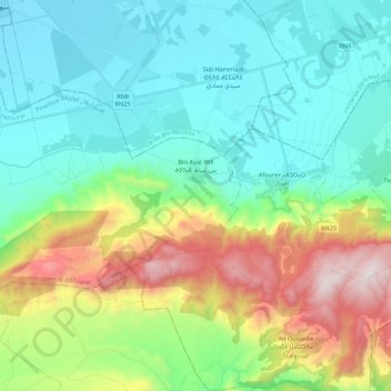 Bni Ayat topographic map, elevation, terrain