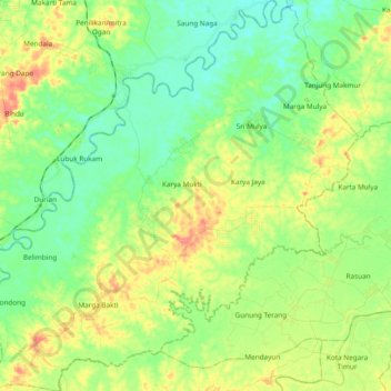Sinar Peninjauan topographic map, elevation, terrain