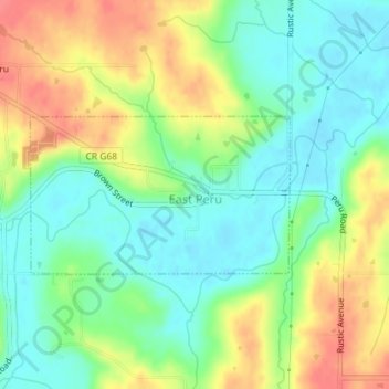 East Peru topographic map, elevation, terrain