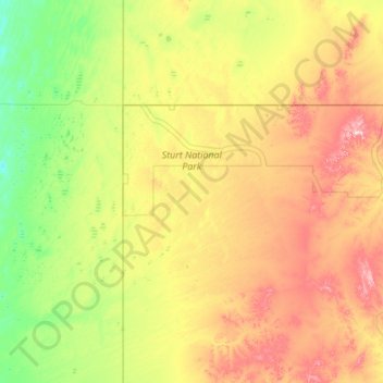 Sturt National Park topographic map, elevation, terrain