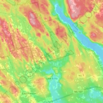 Lake Echo topographic map, elevation, terrain