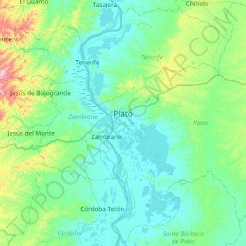 Plato topographic map, elevation, terrain