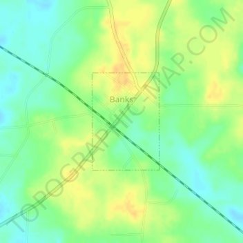 Banks topographic map, elevation, terrain