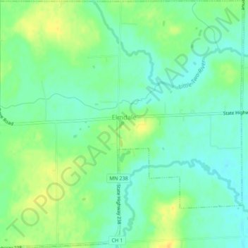Elmdale topographic map, elevation, terrain