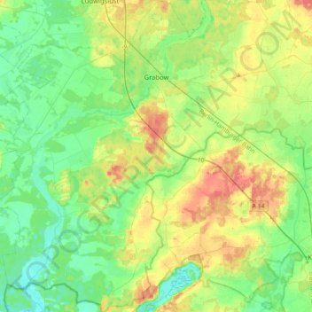 Grabow topographic map, elevation, terrain