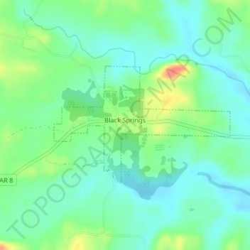 Black Springs topographic map, elevation, terrain