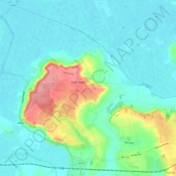 High Ham topographic map, elevation, terrain