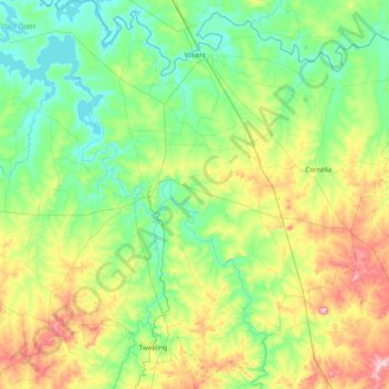 Mafube Local Municipality topographic map, elevation, terrain