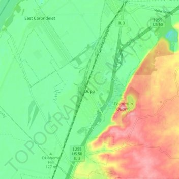 Dupo topographic map, elevation, terrain