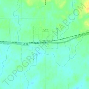 Kandiyohi topographic map, elevation, terrain