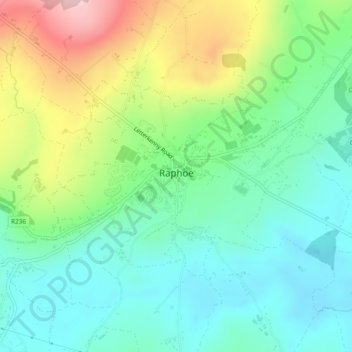 Raphoe topographic map, elevation, terrain