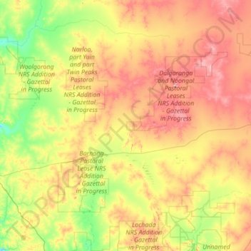 Yalgoo topographic map, elevation, terrain