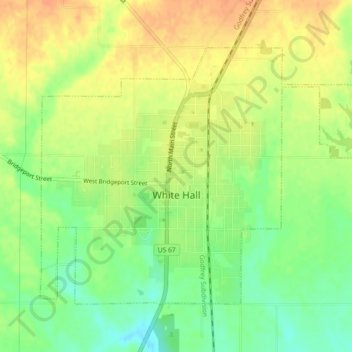 White Hall topographic map, elevation, terrain