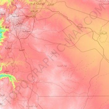 Jizah Sub-District topographic map, elevation, terrain