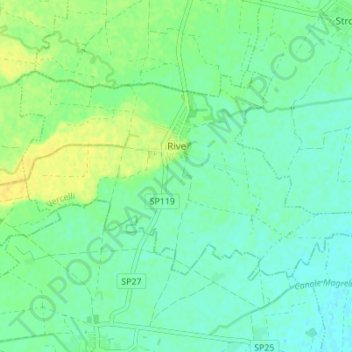 Rive topographic map, elevation, terrain