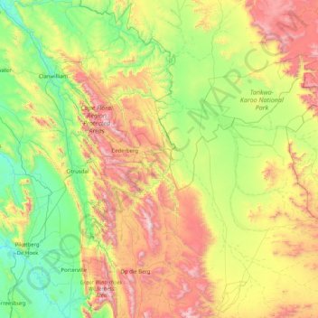 Doring River topographic map, elevation, terrain
