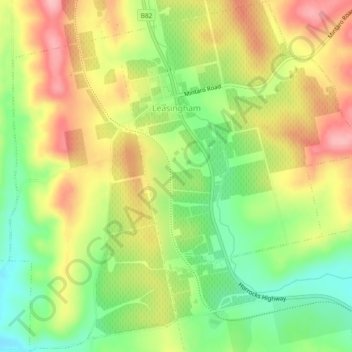 Leasingham topographic map, elevation, terrain