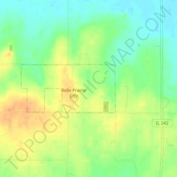 Belle Prairie City topographic map, elevation, terrain