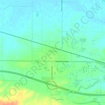 Atkinson topographic map, elevation, terrain