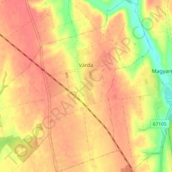 Várda topographic map, elevation, terrain