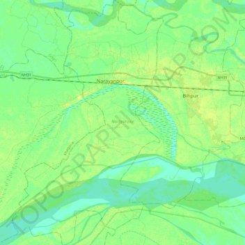 Narayanpur topographic map, elevation, terrain