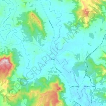 Vacy topographic map, elevation, terrain