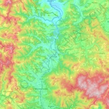 Dego topographic map, elevation, terrain