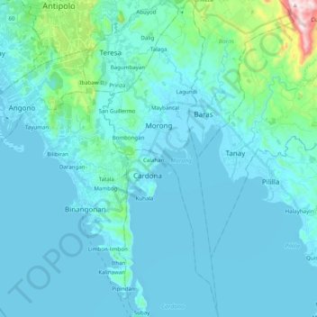 Morong topographic map, elevation, terrain