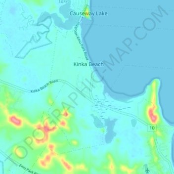 Kinka Beach topographic map, elevation, terrain