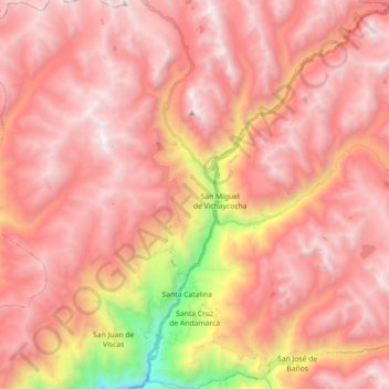Santa Cruz de Andamarca topographic map, elevation, terrain